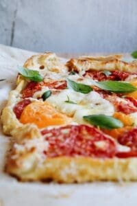 Puff Pastry Tomato Tart with Mozzarella and Basil - The Fig Jar