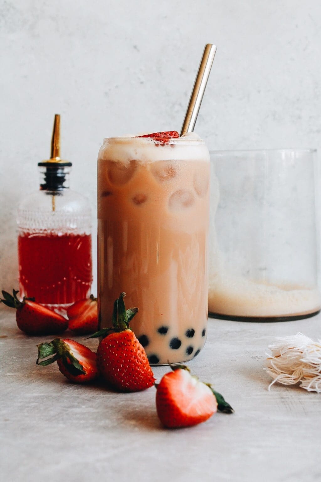 Strawberry Bubble Tea Recipe (Easy Boba Milk Tea) - The Fig Jar