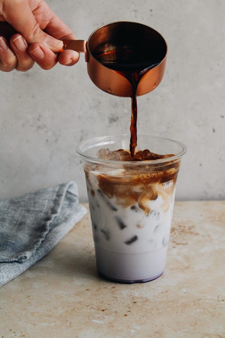 Blueberry Latte (with homemade blueberry syrup)